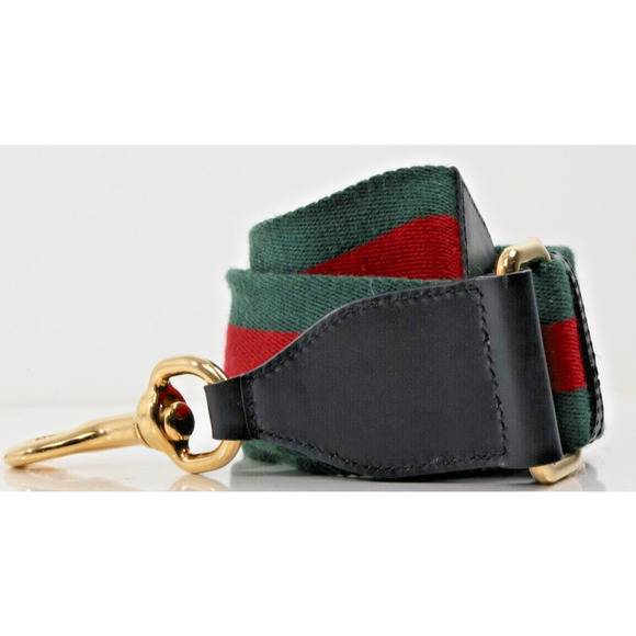 Gucci | Accessories | Gucci Canvas Green Red Detachable Shoulder Strap ...